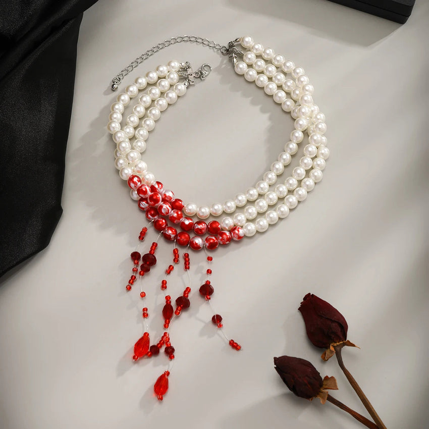 Pearl Blood Halloween Necklace – TRUMAISON